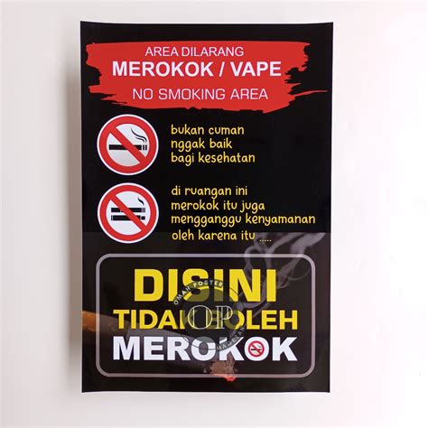 Jual Poster Area Dilarang Merokok Vape Dilarang Merokok Poster Himbauan Shopee Indonesia