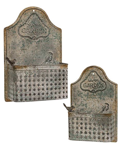 Rustic Bird Garden Wall Planters 2set Colhouse Designs Wholesale