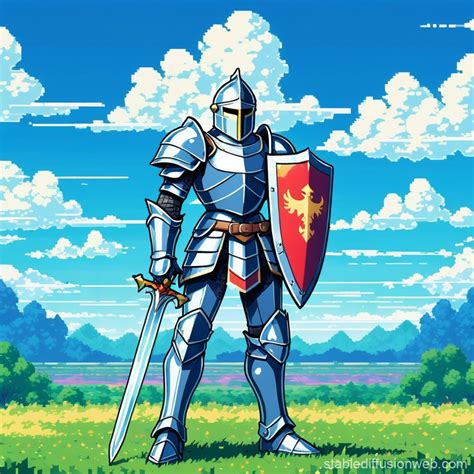 Knight 8 Bit Sprite Sheet Running Animation Prompts Stable Diffusion