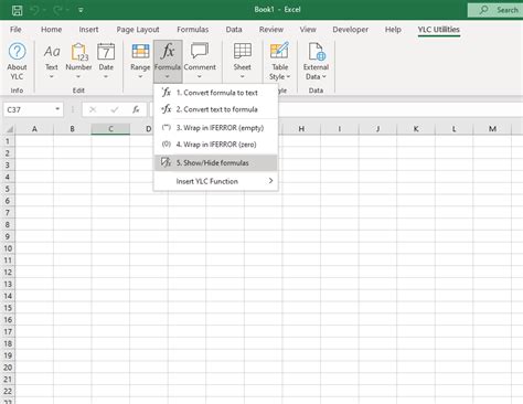 显示 隐藏公式 实用程序 Excel