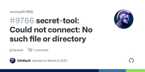 secret tool could not connect no such file or directory · microsoft