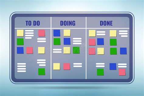 Agile Kanban Board With Outstanding Tasks Stock Illustration Illustration Of Communication