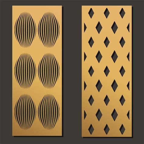 Laser Cut Template Panels Set Die Cut Geometric Pattern Rectangle