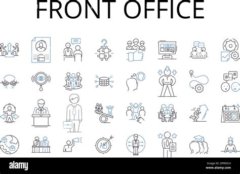 Front Office Line Icons Collection Backstage Area Customer Service