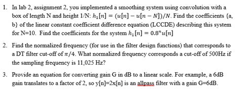 solved 1 in lab 2 assignment 2 you implemented a