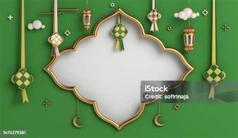 모스크 창 케투팟 랜턴 초승달 만화 스타일 라마단 카림 마울리드 이프타르 이스라 미라지 이드 알 피트르 아다 무하람 복사 공간 3d 그림이 있는 이슬람 장식 배경 0명에