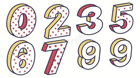 Number Set Illustration Digits And Typography Design Vector Design Generative Ai Stock Vector