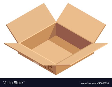 Isometric Cardboard Box Open Delivery Package Vector Image