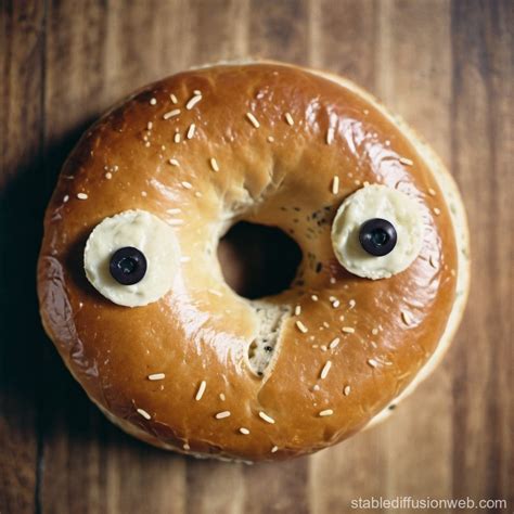 Cute Invitation From A Bagel Stable Diffusion Online