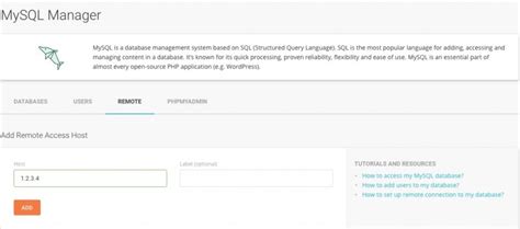 Remote Mysql Access Tutorial In Site Tools