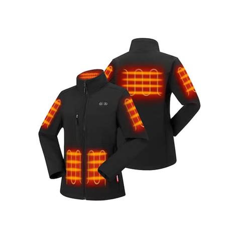 Ororo Womens Large Black 738 Volt Lithium Ion Dual Control Softshell