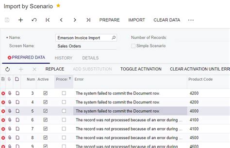 The System Failed To Commit The Document Row Error Sales Order