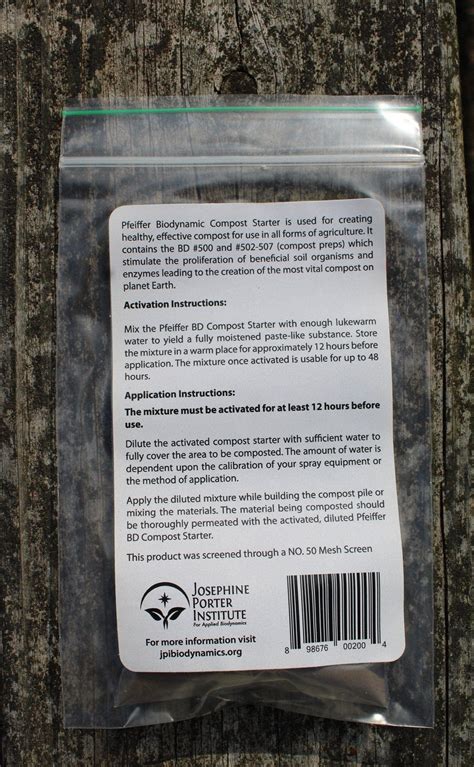 Biodynamic Pfeiffer™ Compost Starter The Josephine Porter Institute
