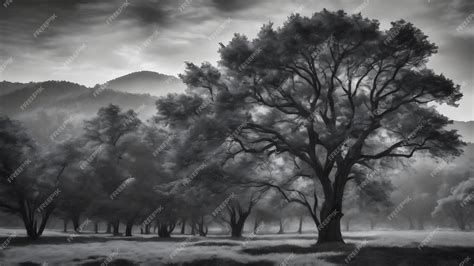 Premium Ai Image Grayscale Tree Wood Texture Background