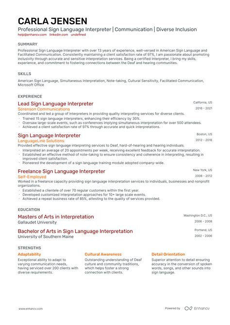 10 Sign Language Interpreter Resume Examples And Guide For 2025