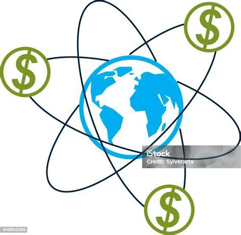 글로벌 비즈니스 및 E비즈니스 크리에이 티브 로고 고유 벡터 기호는 다른 요소를 사용 하 여 만든 글로벌 금융 시스템입니다 세계