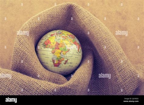 Globe Is Placed On Canvas Background Stock Photo Alamy