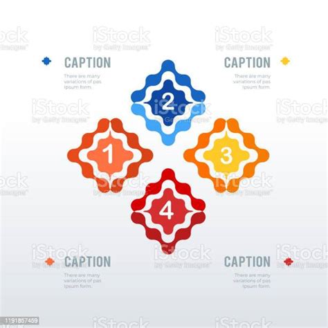 추상 장식 인포 그래픽 템플릿 디자인입니다 4가지 옵션 단계 또는 프로세스가 있는 비즈니스 개념 인포그래픽 벡터 시각화는 워크