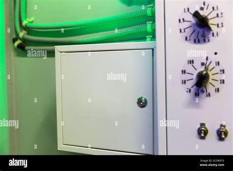 Electric Control Panel With Buttons And Levers Stock Photo Alamy