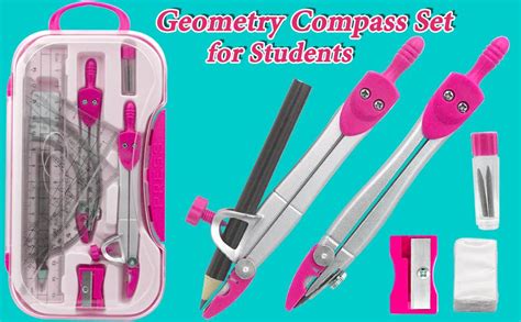 Akuoly Geometry Set Math Compasses For Grade Students Back To School