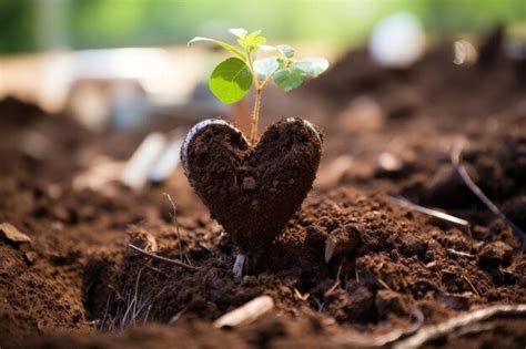 Premium AI Image Composting Love And Composting Soil Cycle As A Heartshaped Composting Mound