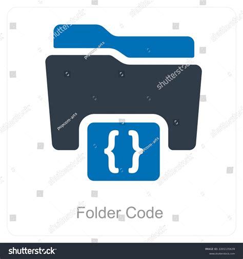 Folder Code Programming Icon Concept Stock Vector Royalty Free