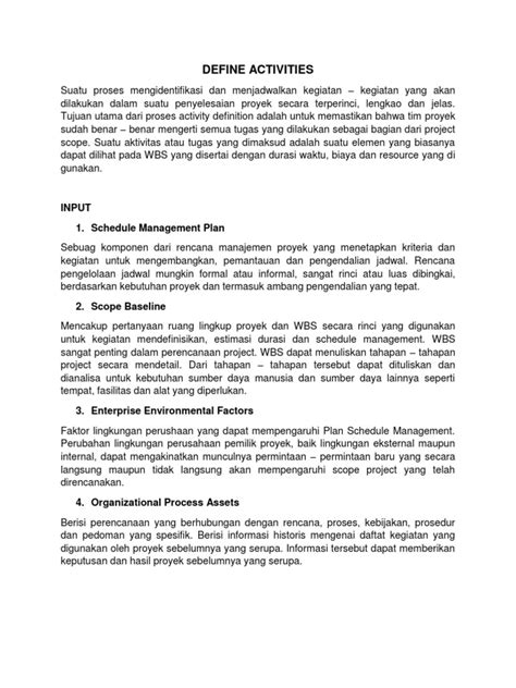 define activities pdf