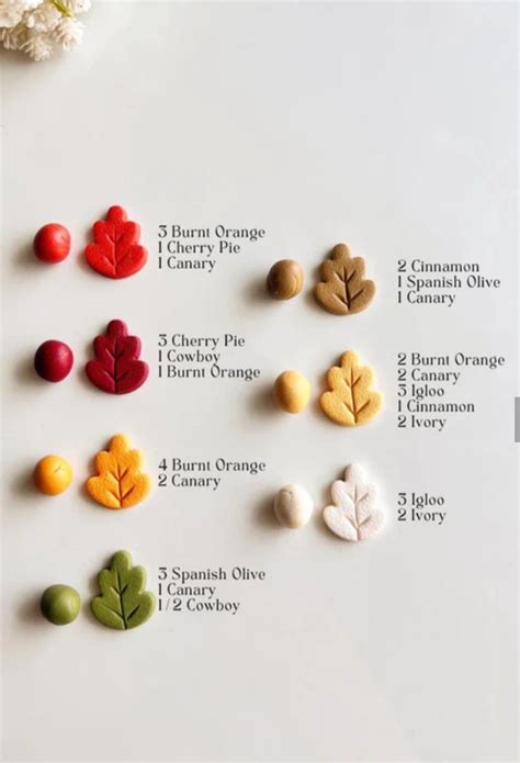 Polymer Clay Fall Leaf Names