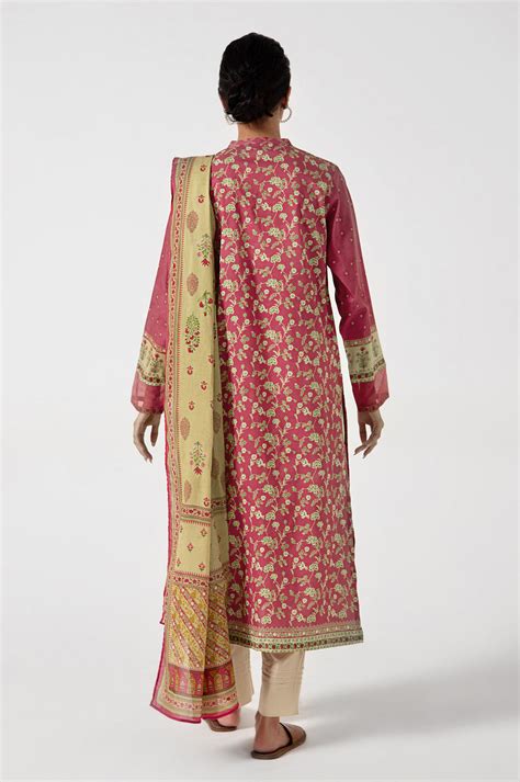Stitched 2 Piece Embroidered Lawn With Voile Slub Suit