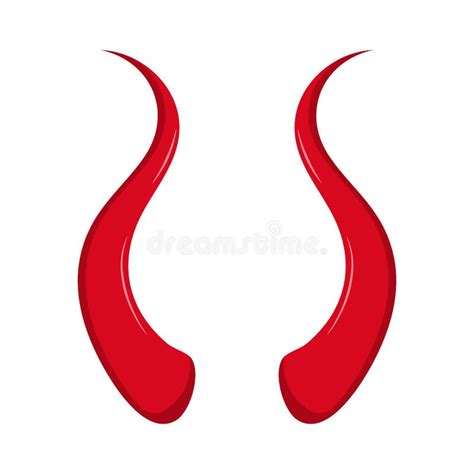 Vector Illustration Of Long Red Devil Horns Stock Vector