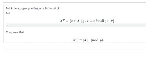 Solved Let P Be A P Group Acting On A Finite Set X Let