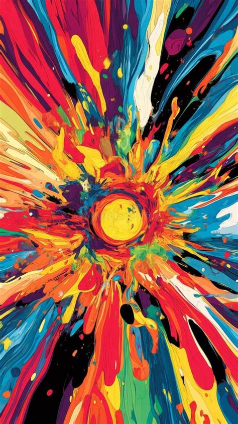 Vibrant Explosion Of Colors In Abstract Artwork Dynamic Splash Effect Modern Art And