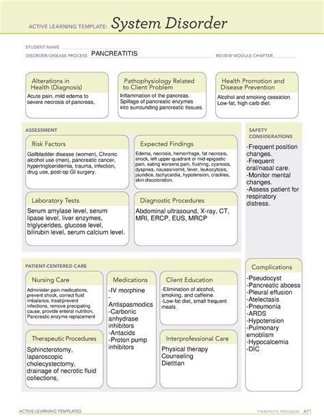 Pancreatitis System Disorder Template Ncejomunicipaldechinu