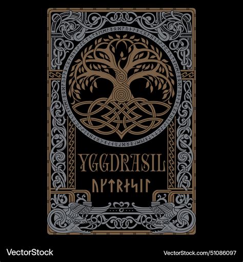 Viking Design World Tree From Scandinavian Vector Image