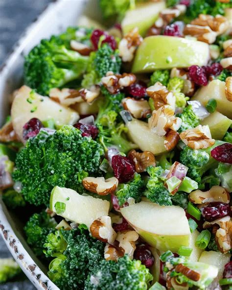 Broccoli Salad With Apples Walnuts And Cranberries