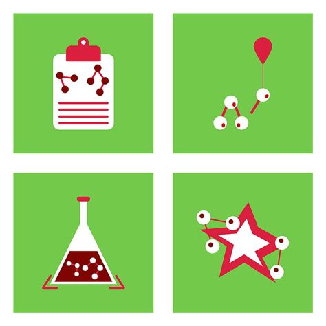 색 벡터에 분자 아이콘 생물학 요소 집합 Eps Ai Uidownload