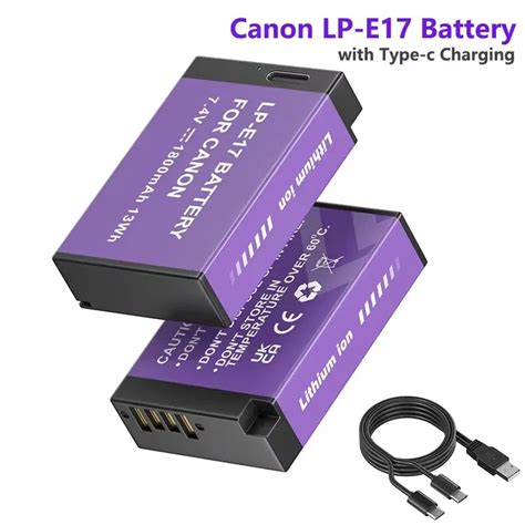 Аккумулятор с входом Type-C для canon sl2 sl3 RP 200 250D M3 M5 M6 750D ...