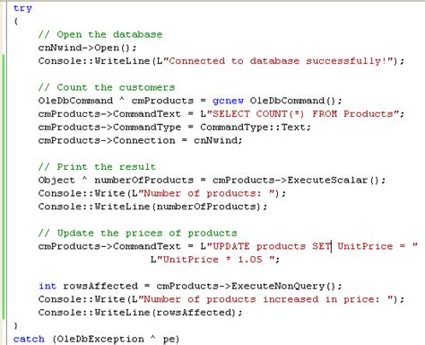 Oledbcommand Update