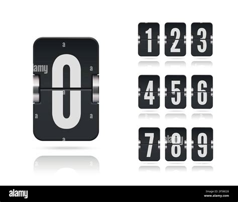 Numeric Floating Flip Scoreboard Set With Reflections For Black Countdown Timer Or Web Page