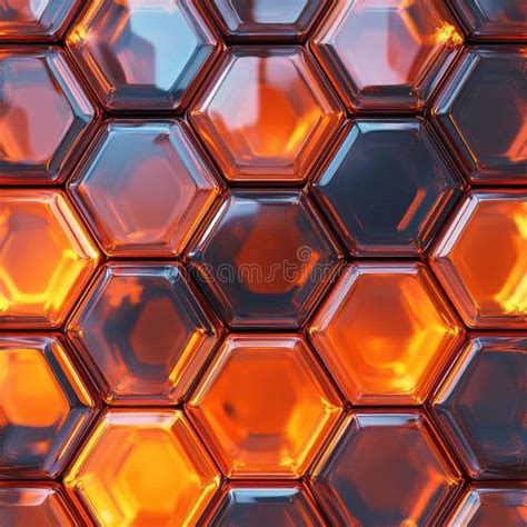 Illuminated Hexagonal Patterns Digital Art Abstract Design Modern Aesthetic Close Up View Visual
