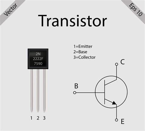 Transistor Komponen Elektronik Dengan Ilustrasi Vektor Diagram