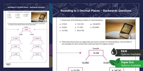 Rounding To Decimal Places Backwards Questions Twinkl