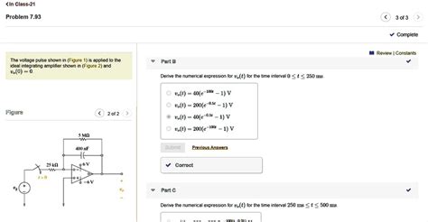 Solved The Voltage Pulse Shown In Figure 1 Is Applied To The Ideal Integrating Amplifier Shown