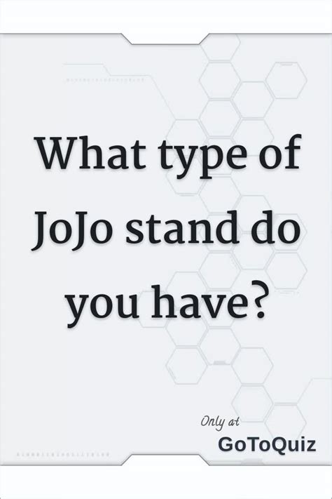 Discover Your Jojo Stand Type