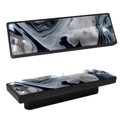 Hemakayy 4 Pack 36 Decorative Cabinet Knobs Abs Glass Rectangle Elegant Drawer Handles For