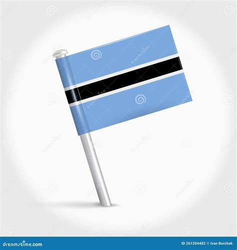 botswana map pin flag 3d realistic vector illustration stock vector