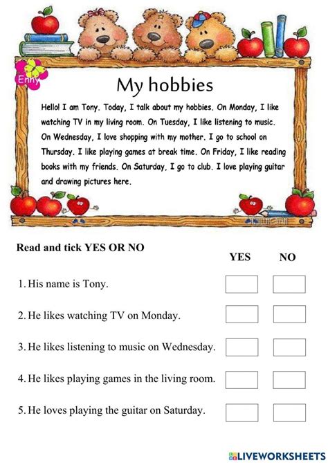 Mrshelenvmeakbang My Hobbies 2865343 Liveworksheets