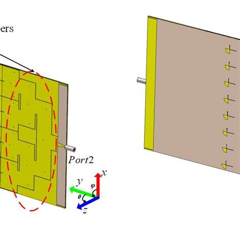 3d schematic of siw slot antenna array a front view b bottom view