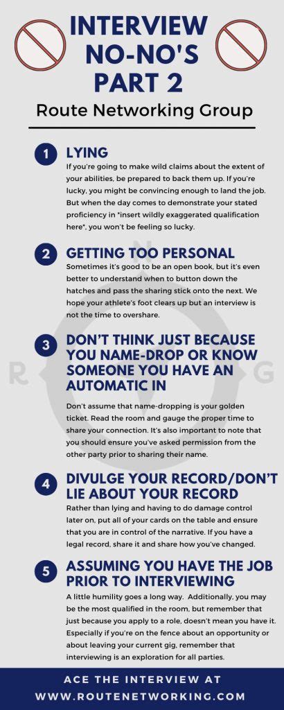 10 Things To Avoid In An Interview Rng Group