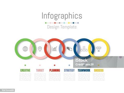 Infographic 6 옵션 부품 단계 일정 또는 프로세스와 비즈니스 데이터에 대 한 디자인 요소입니다 벡터 일러스트입니다 6에 대한 스톡 벡터 아트 및 기타 이미지